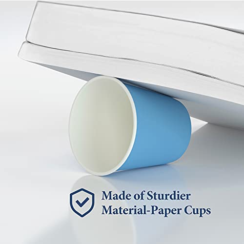 Turbo Bee 300Pack 3oz Disposable Paper Cups,Hot/Cold Beverage Drinking Cup,Small Blue Paper Cups for Bathroom and Mouthwash…