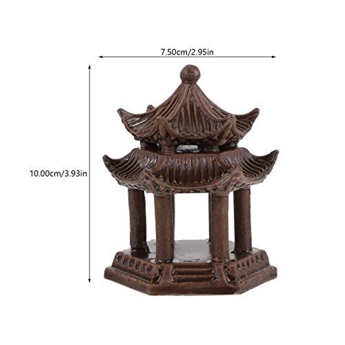 POPETPOP Aquarium Decoration Ceramic Fairy Garden Figurines Mini Pagoda Statue Fish Hideout Shelter Cave for Fish Tank Ornament Micro Landscape Decor