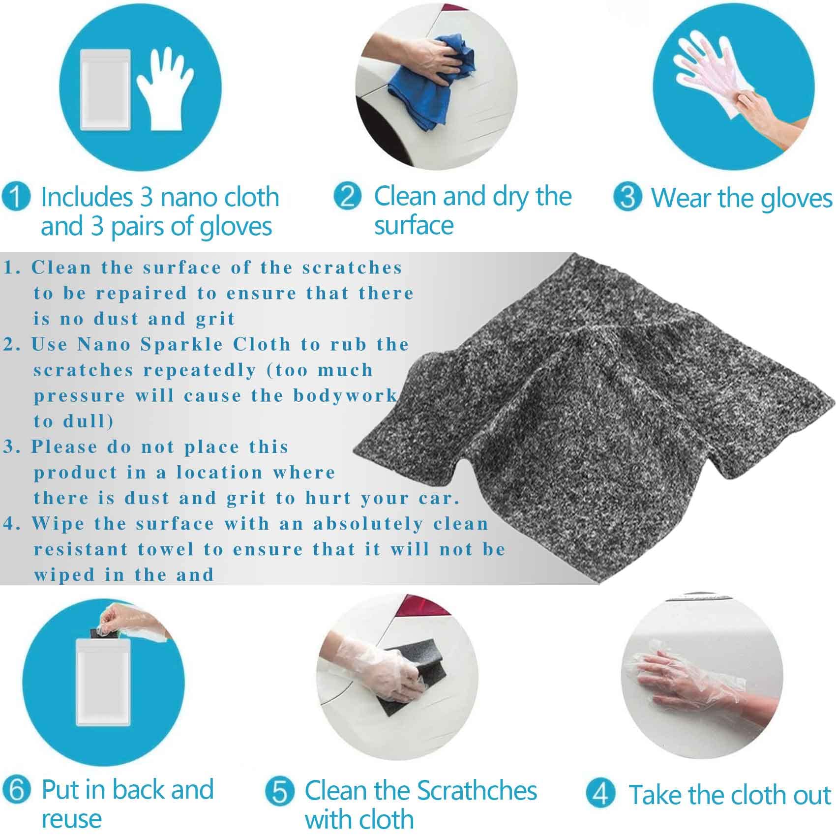 Nano Sparkle Cloth for Car Scratches Makes Restoration so Easy.(3pcs)