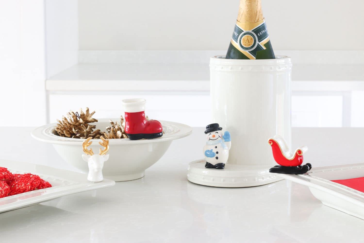 Nora Fleming Frosty Pal (Snowman) - Hand-Painted Ceramic Christmas Decor - Winter Minis for The Home and Office