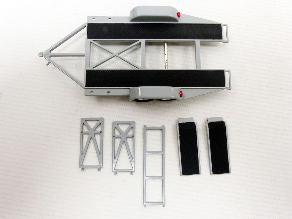 GreenLight - (1:43 Scale) GMP Tandem Car Trailer with Tire Rack - Grey - GMP-14303