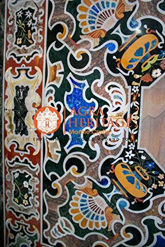 Side Dining 48" Marble Table Top Handicraft Pietra Dura Inlay Elegant Design Wedding Housewarming Gift