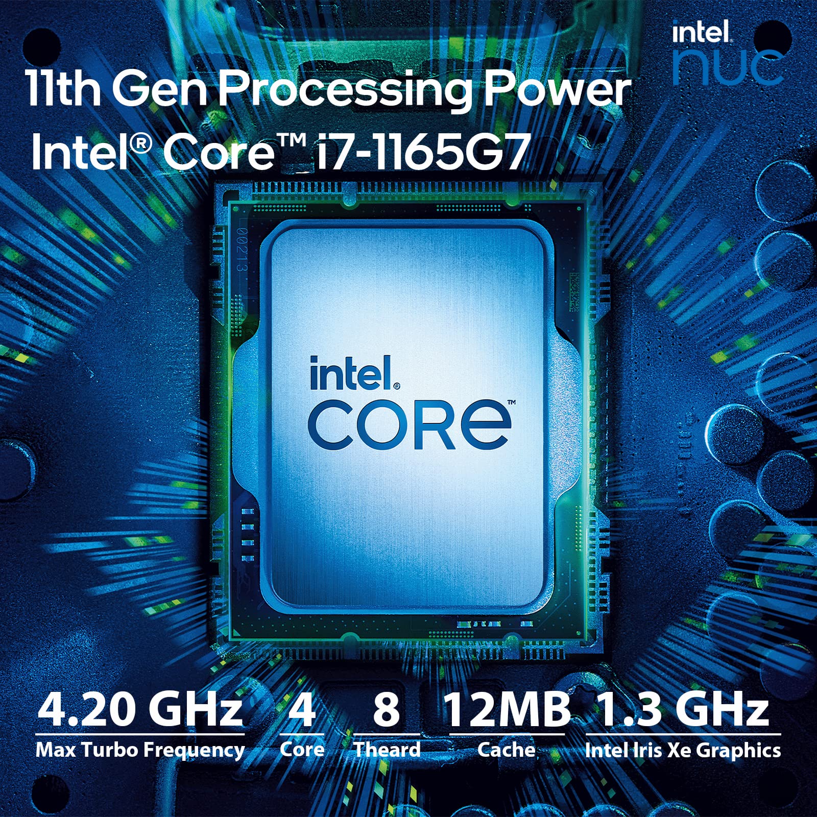 Intel NUC 11 NUC11PAHi7 Panther Canyon Mini Computer 11th Gen Core i7-1165G7, 4 Cores, 8 Threads, 12MB Smart Cache, Iris Xe Graphics, 0GB RAM, 0GB SSD, No OS, Barebone