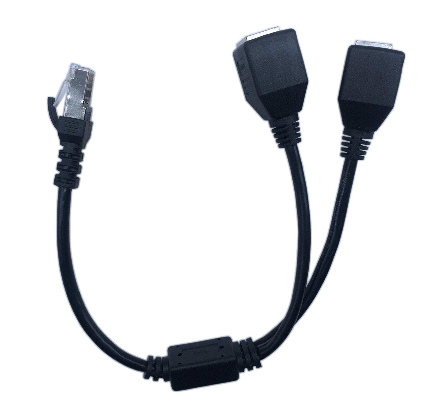 RJ45 Ethernet Splitter Adapter, Yeworth RJ45 1 Male to 2 Female LAN Network Splitter Y Port Cable Support Cat7 Cat6 Internet Networking Extension Cord