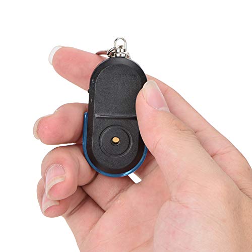 Whistle Key Finder, Anti-Lost Alarm Key Finder Locator Whistle Sound Control with Battery(Blue)