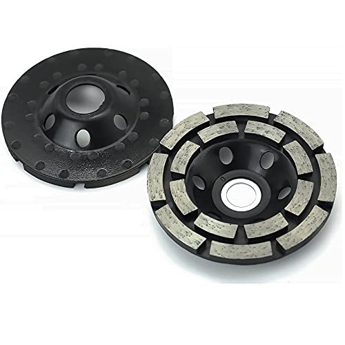 OKVEQUIP 2PACK 4Inch Diamond Cup Grinding Wheel Concrete Sanding Discs 12 Segments Heavy Duty Angle Grinder Wheels forGrinder Polishing Masonry Angle Grinding(Black and RED)