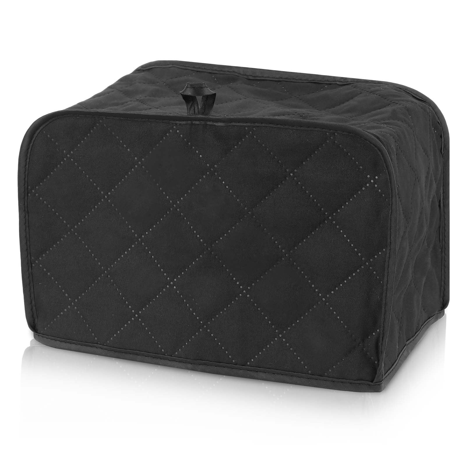 Toaster Cover 2 Slice, Two Slice Bread Machine Cover Quilted Toaster Covers Bread Maker Cover Universal Size Kitchen Appliance Cover Polyester and Cotton Quilted, Dust and Fingerprint Protection Black