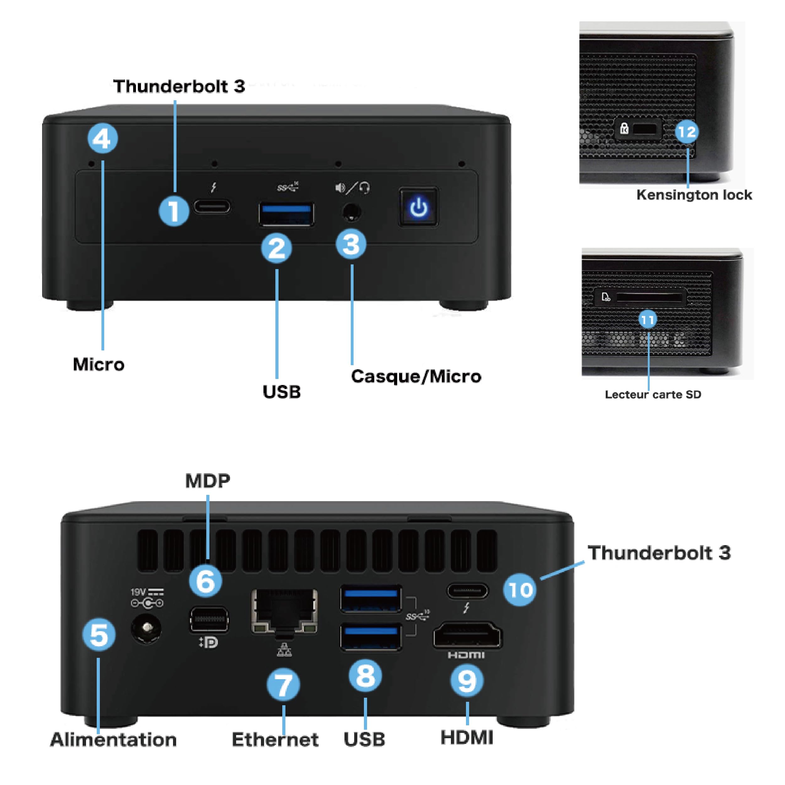 Intel NUC 11 Pro NUC11PAHI5 Panther Canyon Mini PC, Core i5-1135G7, Barebone ( NO RAM, NO SSD, NO OS ), with Intel Original Power AC Cord, Support 4K/WiFi 6/4K Quad Display/Bluetooth 5/Thunderbolt 3