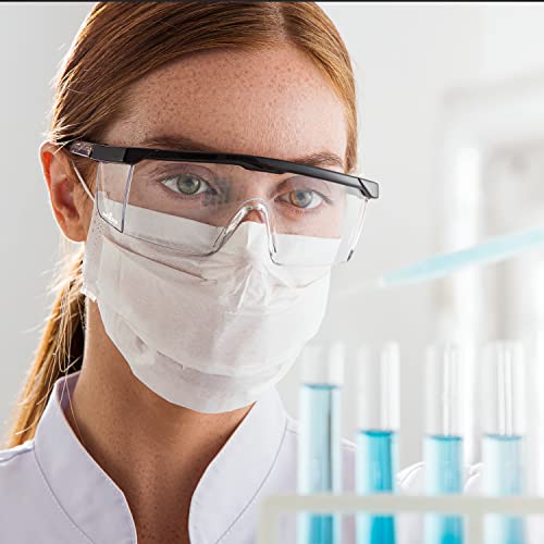 NoCry Protective Safety Glasses with Anti Fog Coating, Tough and Clear, ANSI Z87.1 Rated, Scratch Resistant Lenses, Light, Adjustable Frames and Side Protection Shields