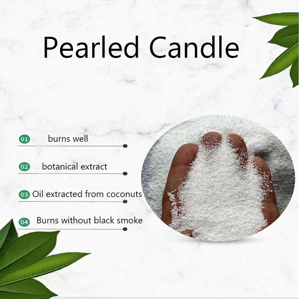 TooGet 400G Pearled Candle, Sand Candle Refillable Unscented Non Toxic Long Time Lasting Powder Candles for DIY Candle Wedding Decor Making