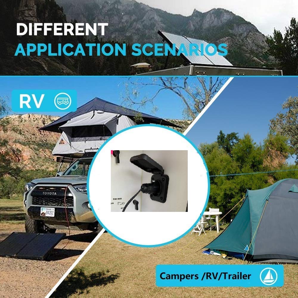 SolarEnz Camper Plug Adapter 2 Pin Power Industrial Circular to SAE Adapter Solar Cable Solar Panels for RV,Forrest River RV with Solar Plug Outlet Suitcase LP-20 Waterproof Solar Panel Connector