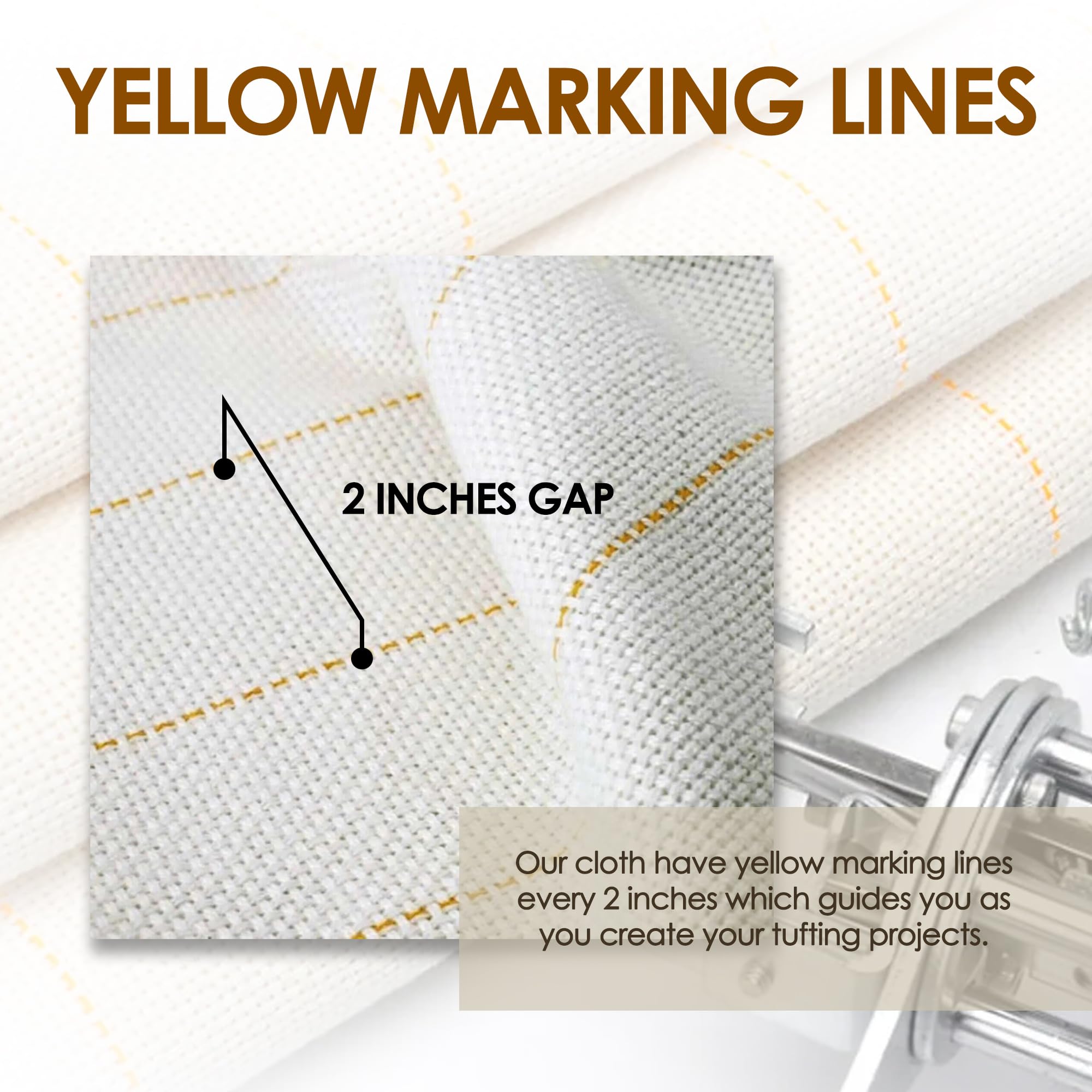 SVYRA 80โx80โ Primary Tufling Cloth for Rug Making and Punch Needle, Tufling Fabric with Marked Lines, Premium Monks Cloth for Cut and Loop Pile