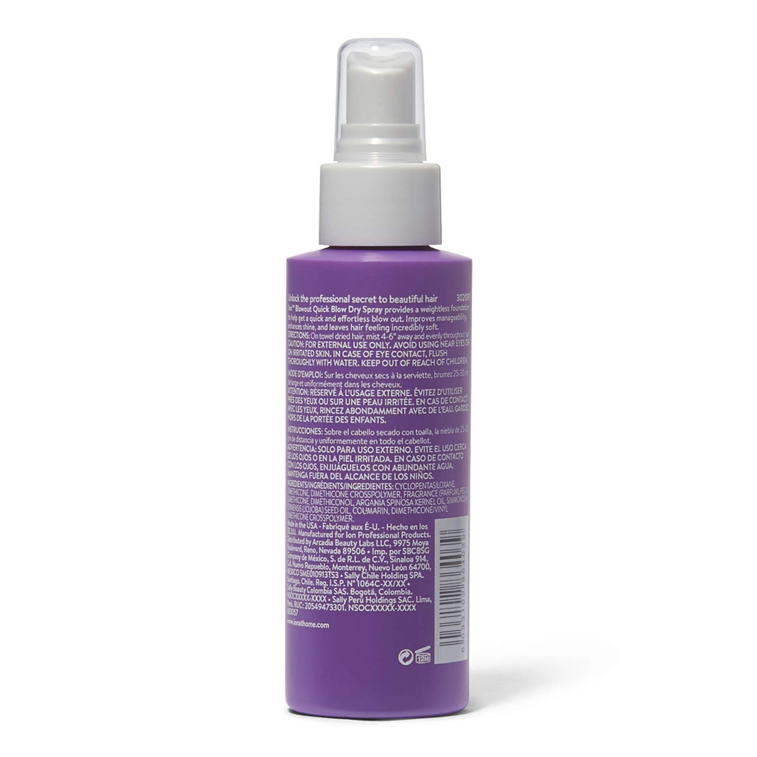 ion Blowout Quick Blow Dry Spray, Primes Hair, Reduces Blow Dry Time, Lightweight, Improves Manageability