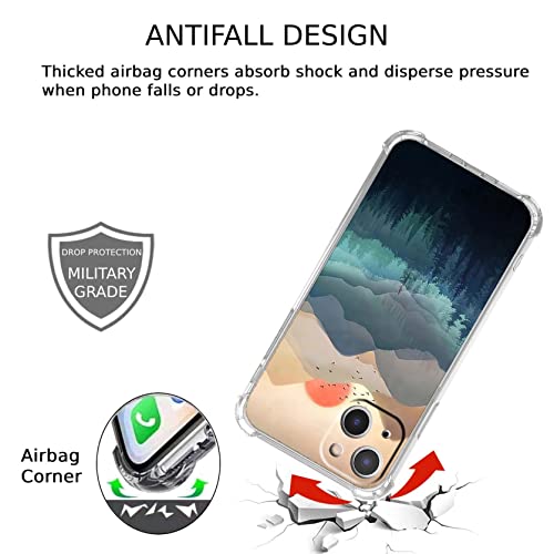 Vesidurt Mountain Sunset for iPhone 13 Mini Case,Nature Wilderness Landscape Pattern Case for Men Women,Trendy Soft TPU Protective Case for iPhone 13 Mini