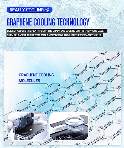 VALUEAGLE Graphene Cooling Case for iPhone 14 Pro Max Case [Strong Magnetic] [Compatible with MagSafe] [360°Military Grade Protection] [24h Self-Circulating Cooling] (6.7inch Black