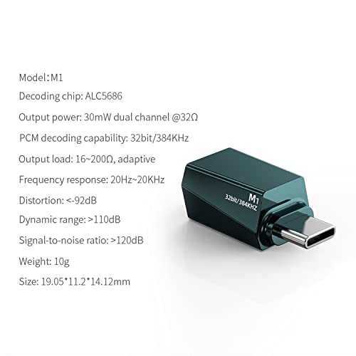 USB C to 3.5mm Audio Adapter,USB C DAC-USB C Headphone Adapter Hi-Res DAC 32 Bit Headphone Amplifier Type-C Decoding Chip for Pixel 6 5XL,Samsung Galaxy S22 S21 S20 Plus Ultra, OnePlus, iPad Pro…