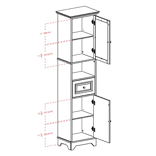 Winsome Wood Alps Tall Cabinet with Glass Door and Drawer