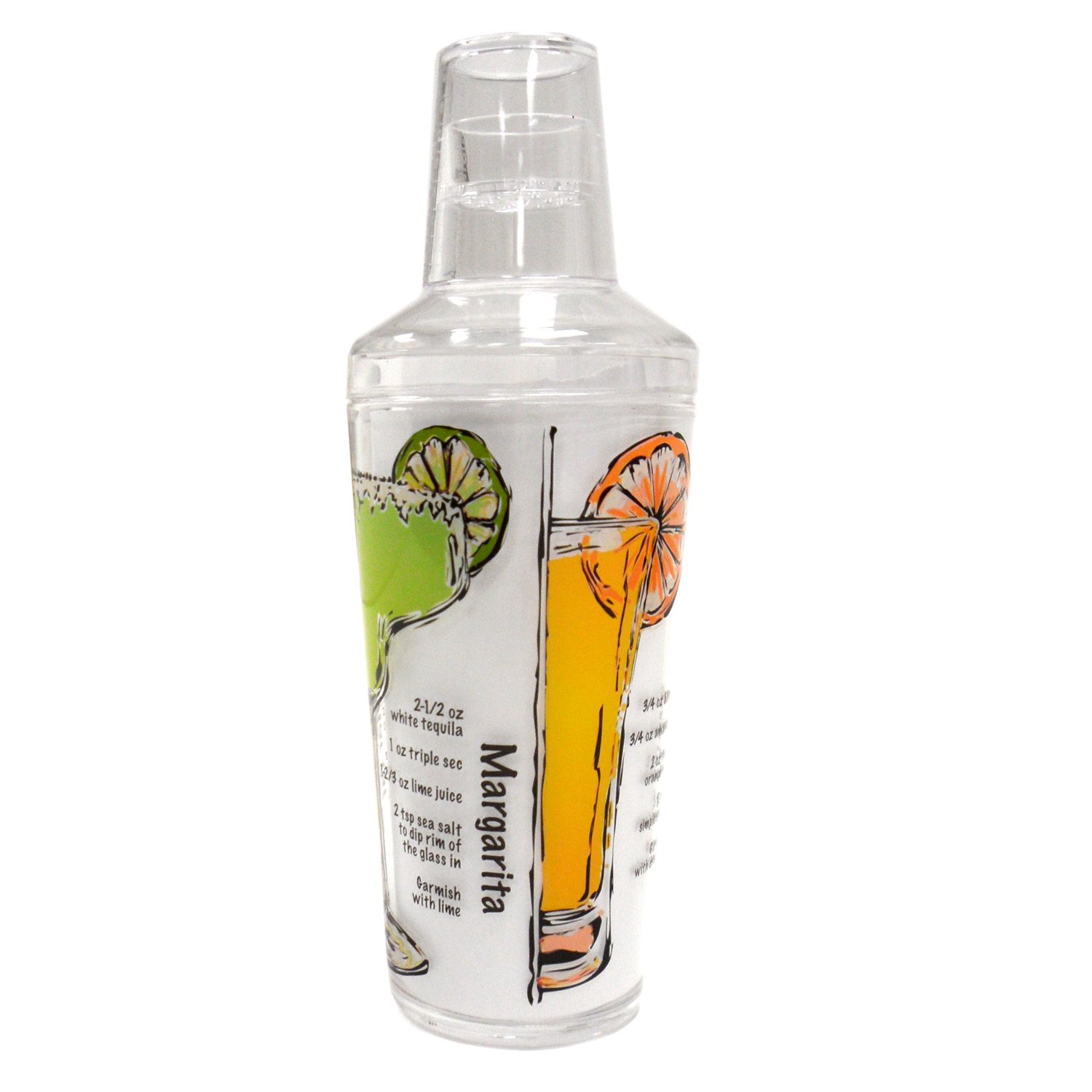 Norpro Sunrise Cocktail Shaker with Strainer, 18 ounces
