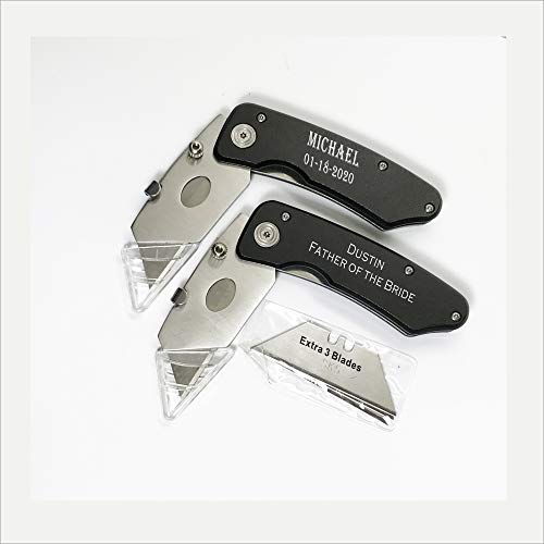 Personalized Engraved Custom Utility Pocket knife Box Knife Engraved from USA
