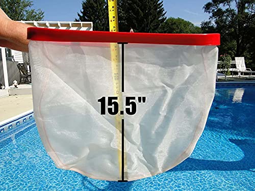 Pool Skimmer Net Rake, Ultra Fine Mesh, Unlimited Free Replacement by ProTuff - 3X Faster Heavy Duty 250 Micron Nylon for Cleaning Silt, Sand, Pollen & Swimming Pool Skimming - 60 Mesh - 18"