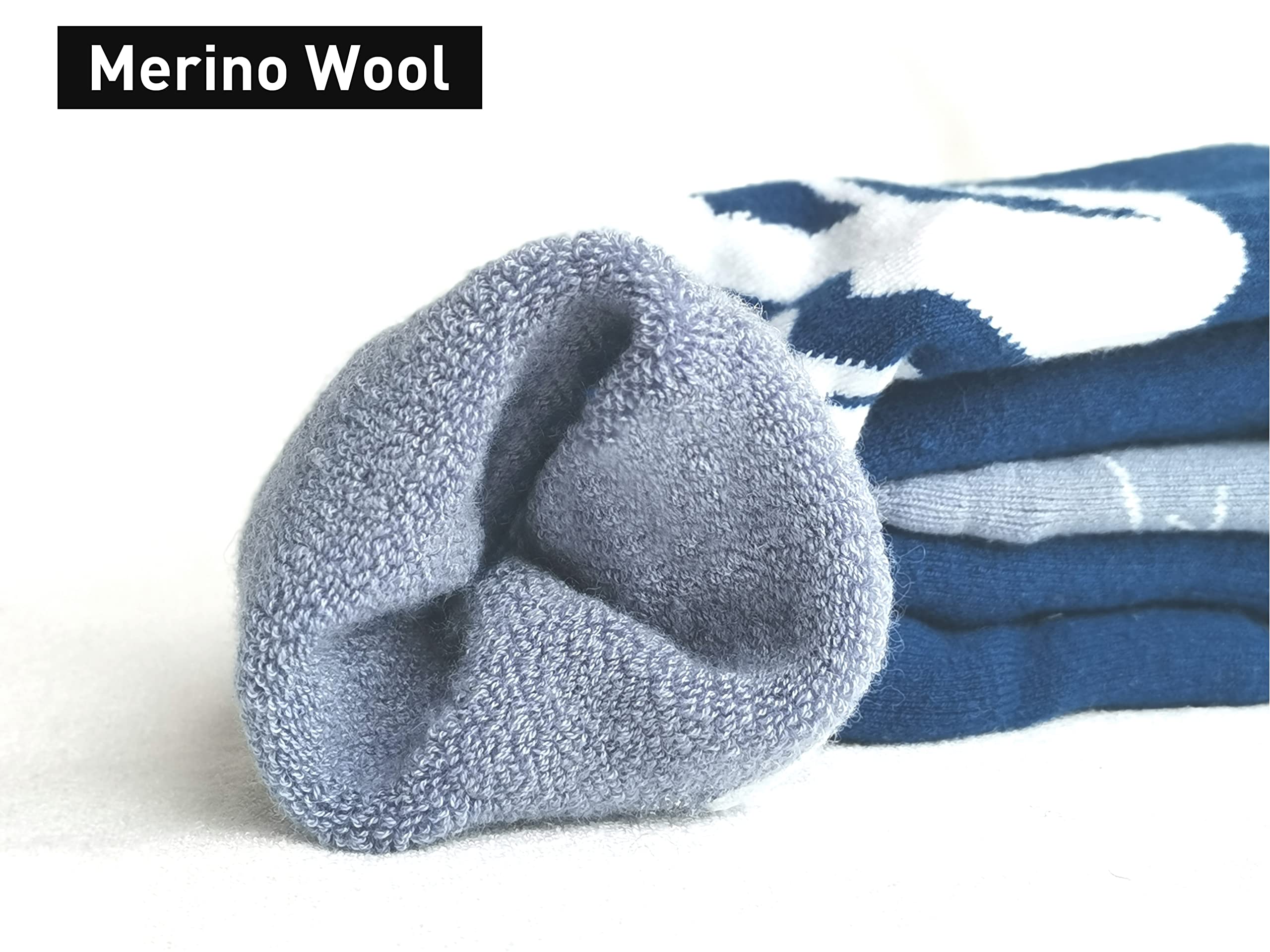 Merino Wool Ski Socks / Hiking Socks for Men&Women, Sportsman (Blue Medium)