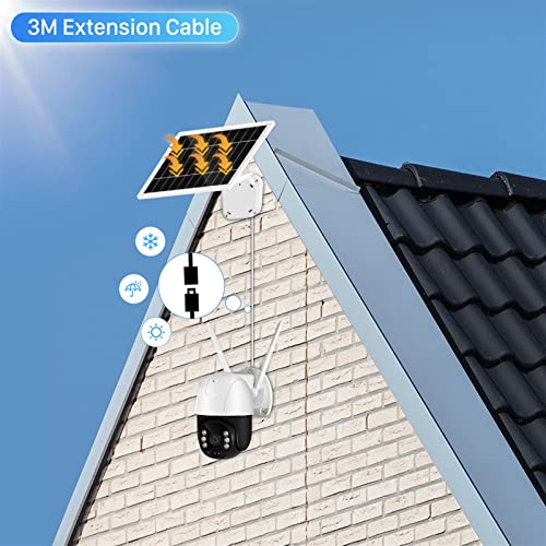 Security Camera Camera 3MP Wifi Solar Camera Outdoor PIR Human Detection Wireless PTZ Camera 30M Color Night Vision 2-Way Audio Home Security IP Camera Surveillance Camera with Spotlight ( Size : 3MP