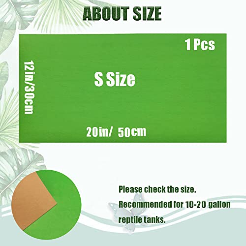 Tfwadmx Reversible Reptile Carpet 11.8" x 19.7" Terrarium Bedding Substrate Liner Reptile Mat Cage Supplies Bearded Dragon Floor Mat for Lizard Turtle Snake Gecko Chamelon Iguana