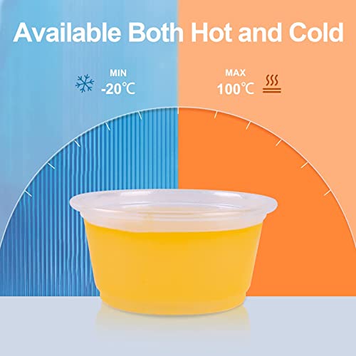 TashiBox Disposable Mini Polypropylene Cups, Portion Cups (No Lids), 200 Count (2 oz)