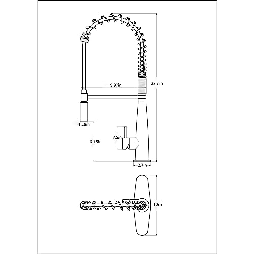OYMOV RV Kitchen Faucet w/Pull Down Sprayer - Single Handle High Arc Spring Kitchen Sink Faucet for 1 or 3 Hole, RVs, Fifth Wheels, Motor Homes, Travel Trailers, Campers, Boats, Matte Black