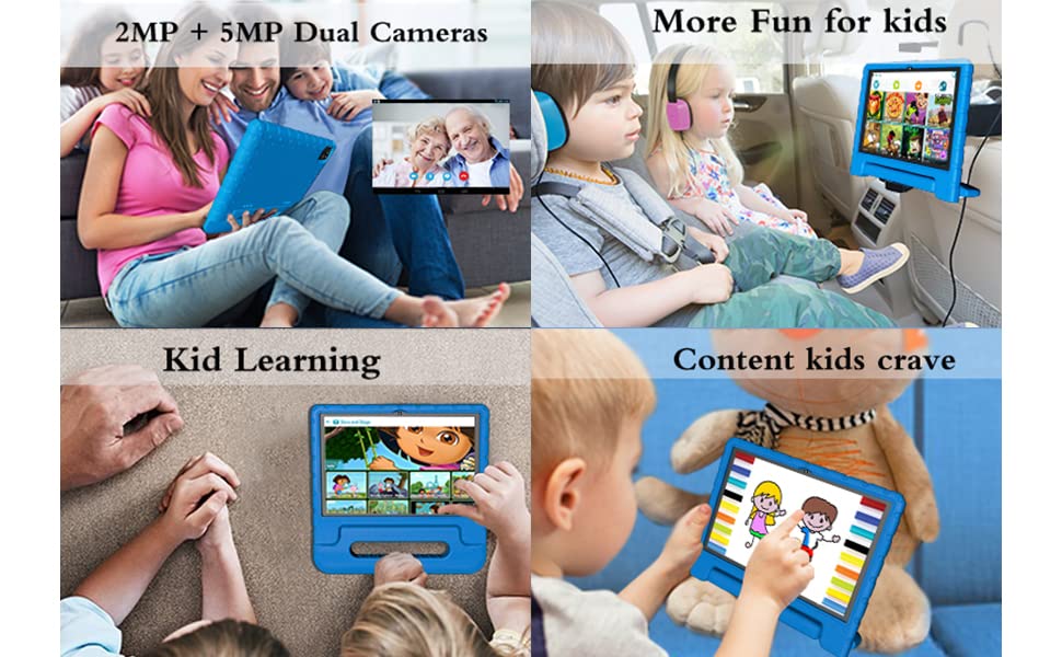 NOBKLEN Kids Tablet 10 Inch, 2023 Android Tablet for Kids and Parental Control, 2GB+32GB ROM, 6000mAh Battery