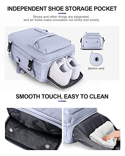 VGCUB Large Travel Backpack,Carry on Backpack for Women Men Airline Approved Gym Backpack Waterproof Business Laptop Daypack,Purple With Toiletry Bag