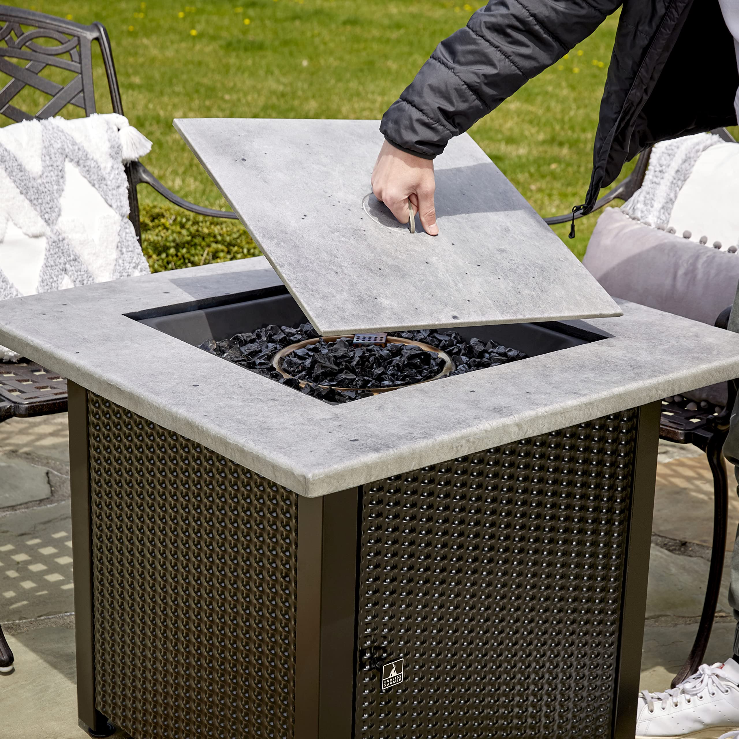 Mitchell Gray 30β Square Gas Fire Table