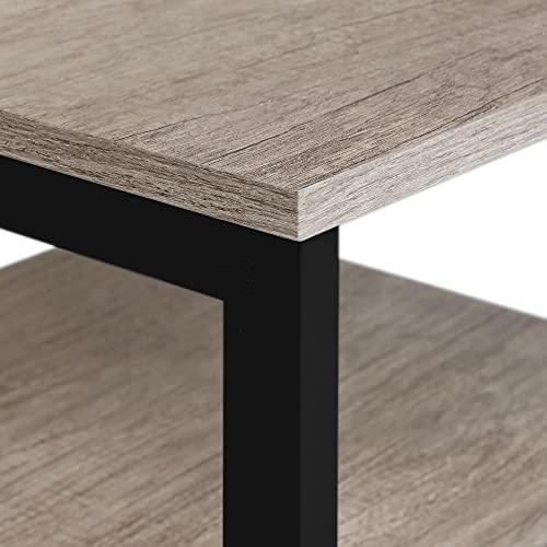 Yaheetech Nightstand with 2 Drawers and Open Shelf, Bedside Table Bedside Cupboard with Adjustable Feet, Wooden Bedside Cabinet Sofa Side Table End Table for Bedroom/Small Space, Gray