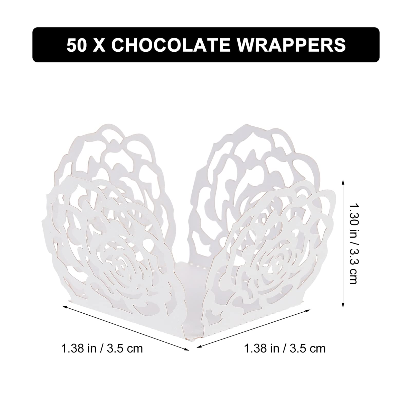 NUOBESTY 50pcs Chocolate Paper Candy Cups Baking Cups Truffle Wrappers Liners Cups Small Flared Paper Baking Cups Perfect for Muffins, Cupcakes or Mini Snacks