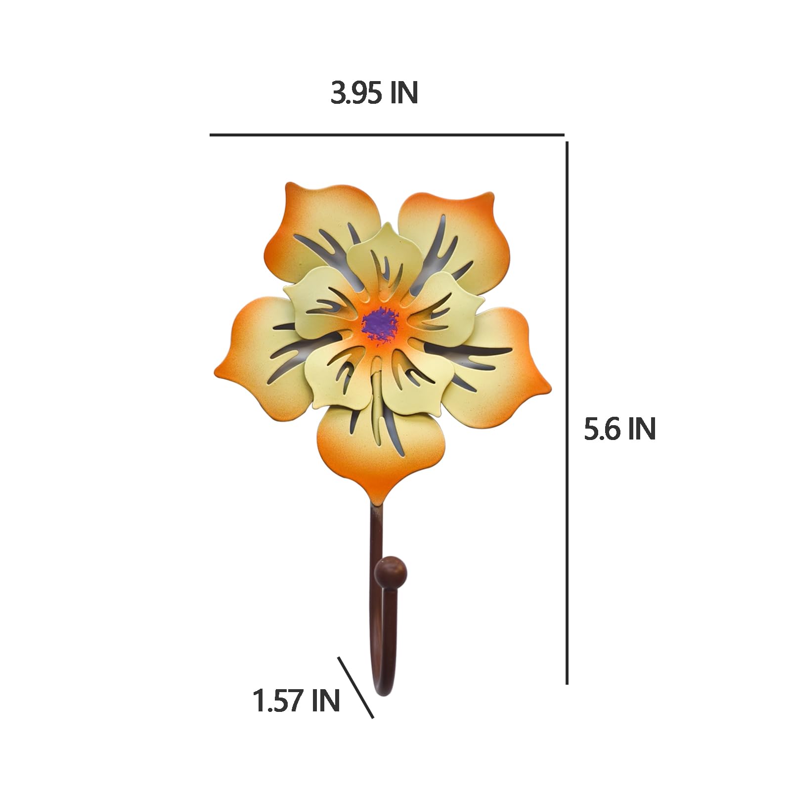 Snnshun Decorative wall mounted flower hooks,flower shaped decorative wall hooks coat racks,Decorative metal wall hooks for home and garden,for hanging coats, towels, keys, bags, hats (3 pcs)