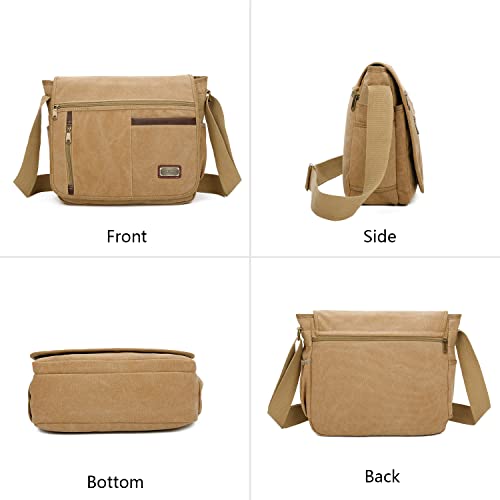 Sunsomen Messenger Bag For Man,Canvas Satchel Bag Crossbody Bag Shoulder Bag Vintage 14 Inch (Blue)