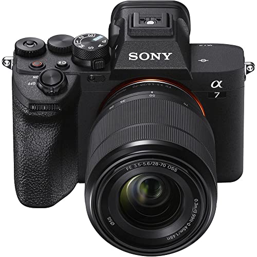Sony a7 IV Mirrorless Camera with 28-70mm Lens (ILCE-7M4K/B) + 64GB Memory Card + Bag + Card Reader + Flex Tripod + Hand Strap + Memory Wallet + Cap Keeper + Cleaning Kit (Renewed)