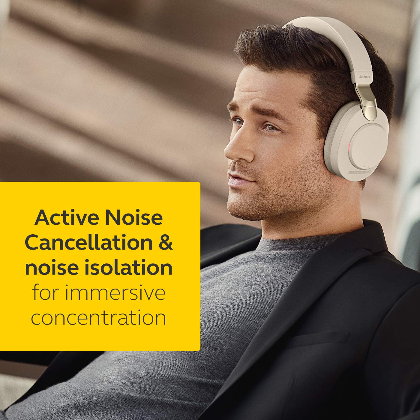 Jabra Evolve2 85 - USB-C UC Stereo - Beige Wireless Headset/Music Headphones