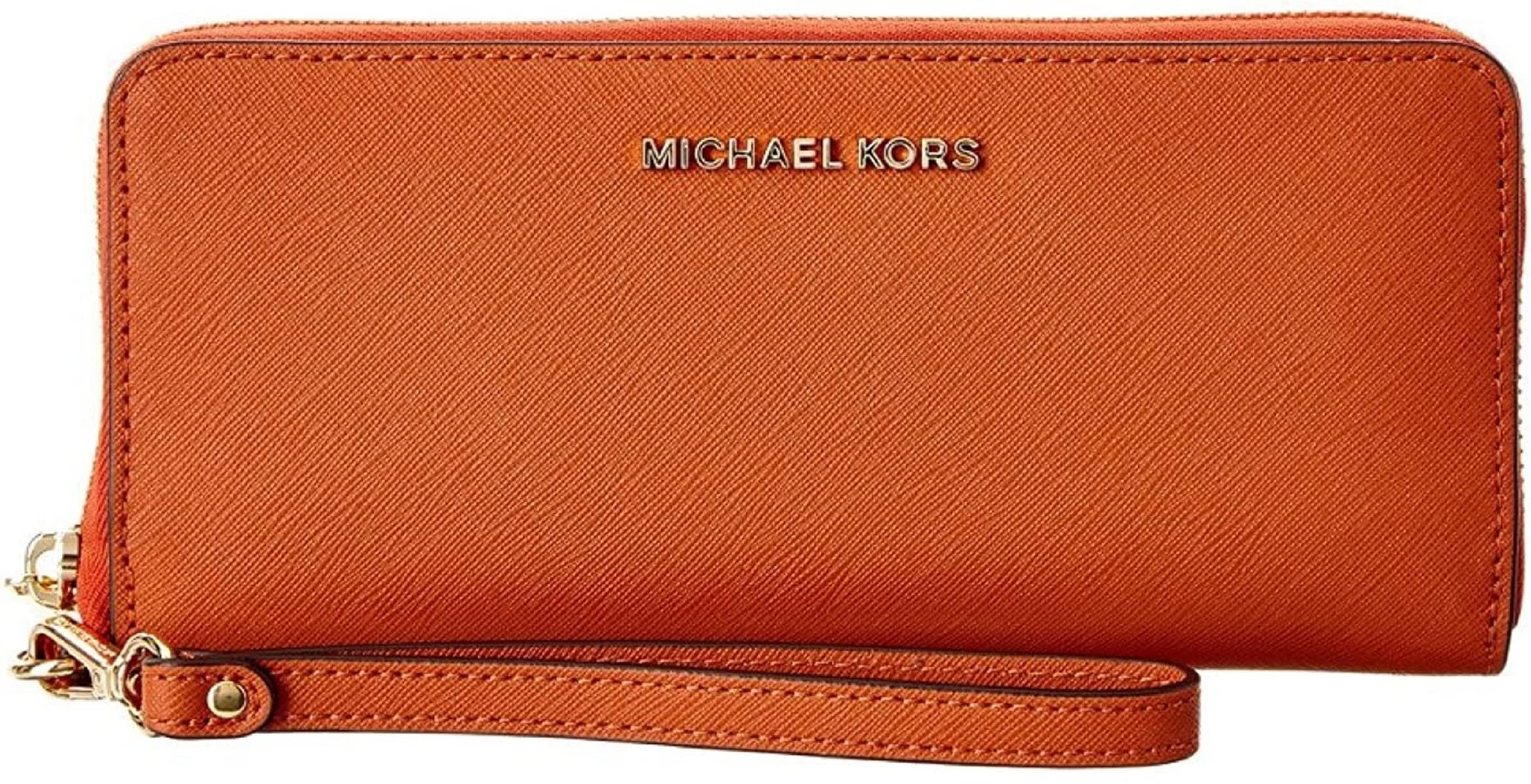 Michael Kors Jet Set Travel Continental Wallet (Burnt Orange)