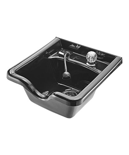 Pibbs Professional Salon Shampoo Bowl with Pibbs 562 Single-Handle Faucet, Mold Injected ABS Plastic, Includes All Installation Hardware, 19 Inches Long x 9 Inches Deep x 18.75 Inches Wide, PIB-5350#