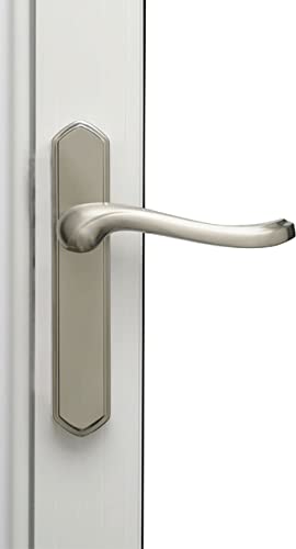 Wright Products - Castellan Surface Lever Mount Latch with Deadbolt for Screen and Storm Doors, Satin Nickel