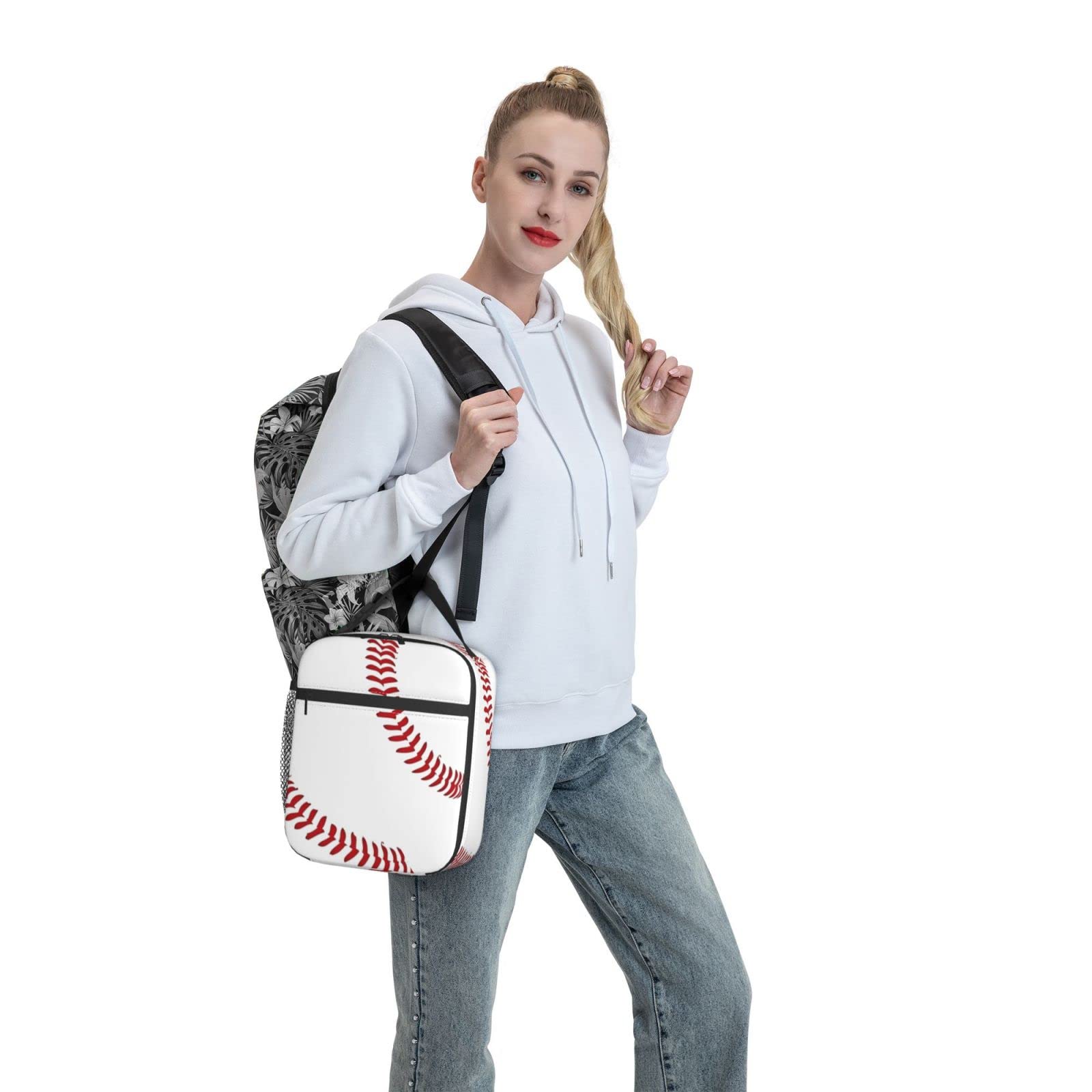 Lunch Box For Men Women Adults Gifts Small Lunch Bag For Office Work Reusable Portable Lunchbox Personalized Baseball Sports