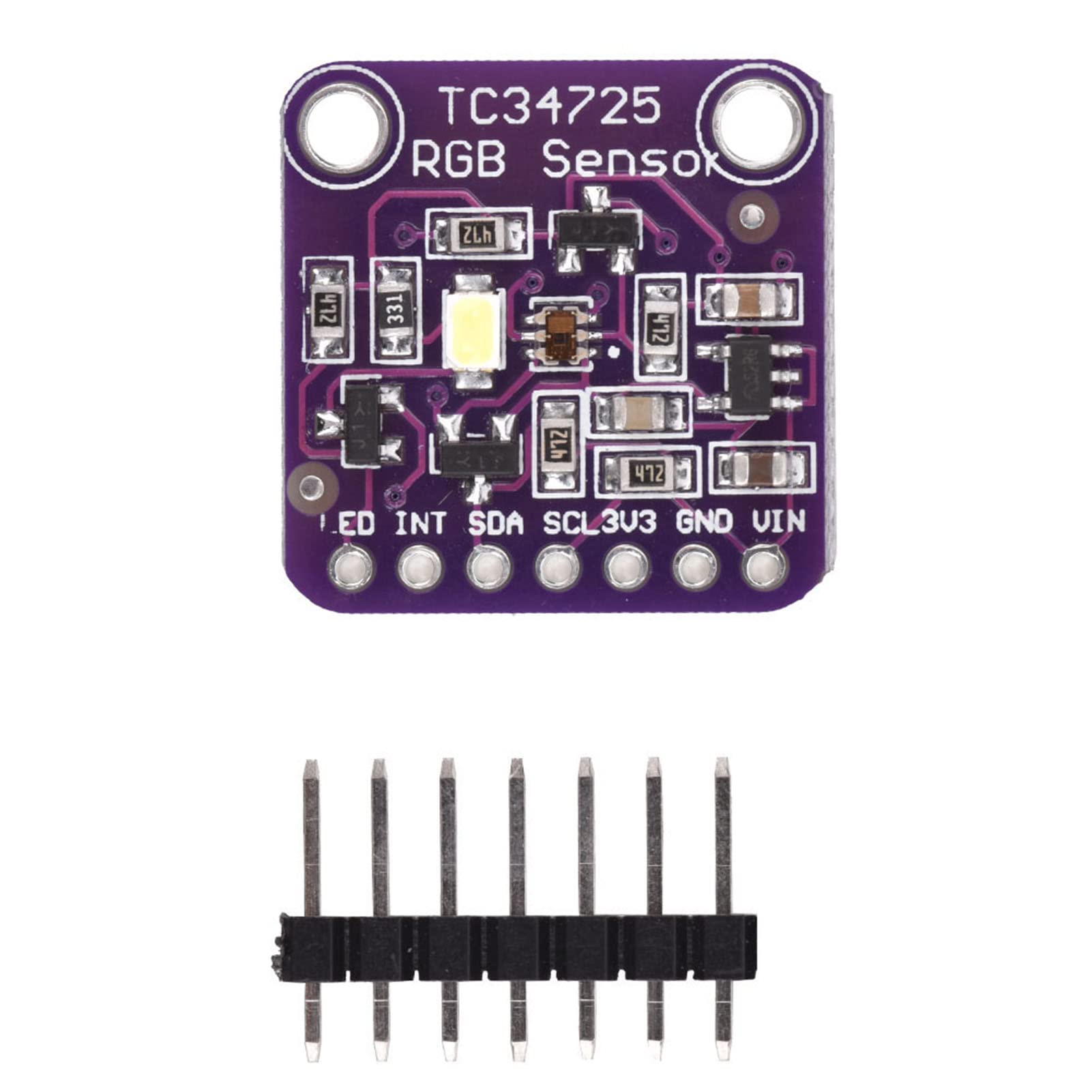 RGB Color Sensor, Colour Sensing Module High Sensitivity 3800000:1 Dynamic Range 400kbit/s Data Rate for Industrial Automation