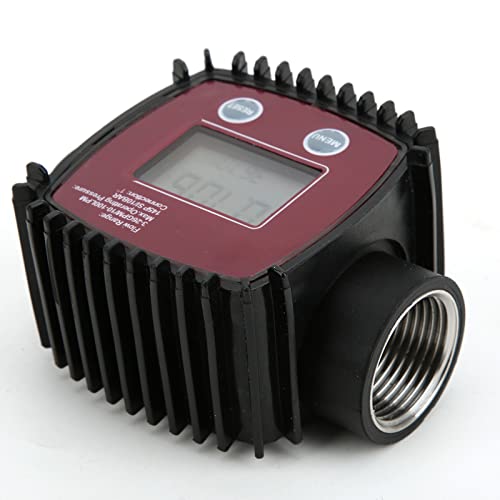 Oil Counter Gas Thread Sensor K25 1in Female Thread Flowmeter Digital Display Water Liquid Flow Sensor 10β100L/MIN(Red)