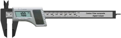 Precise 6" Solar Digital Caliper | Dual Power (Solar & Battery) | Carbon Fiber Composite | 0-150mm (6") Range | 0.1mm (0.01") Resolution | Zero Setting