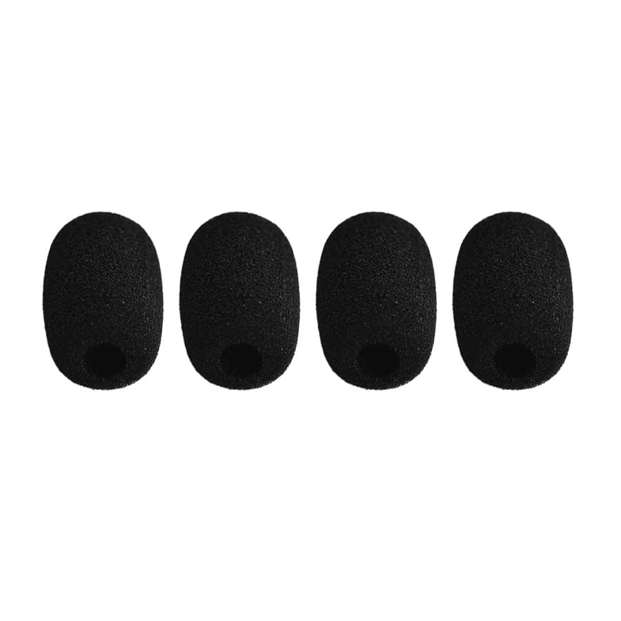 Microphone Sponge Head Cover Sponge Foam for Most Lavalier Microphone to Reduce Ambient Noise, Black, 4pcs