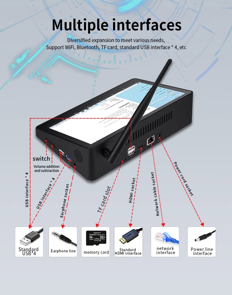 PIPO X9S Mini PC IntelCeleron N4020 9.0 inch 1920 * 1200 Win10 Tablet PC 3G 64GBT RJ45 PIPO X9S