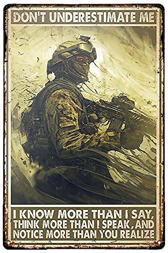 Veterans Day Decor U.S Army Veteran Tin Sign for Backyard Garage Man Cave Shed Office Craft Room Living Room Coffee & Bar Wall Decor Home Sign Gift 8x12 inch (12X8IN, A010)