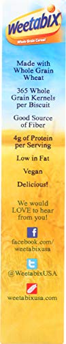 Weetabix Whole Grain Cereal Biscuits, Non-GMO Project Verified, Heart Healthy, Kosher, Vegan, 14 Oz Box
