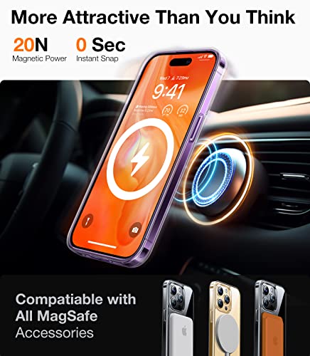 TORRAS UPRO™ Ostand for iPhone 14 Pro Max Phone Case, Compatible with Magsafe with Invisible Stand, [MIL-Grade Drop Protection] [Never Yellow] Shockproof Slim Magnetic iPhone 14 Pro Max Case, Clear